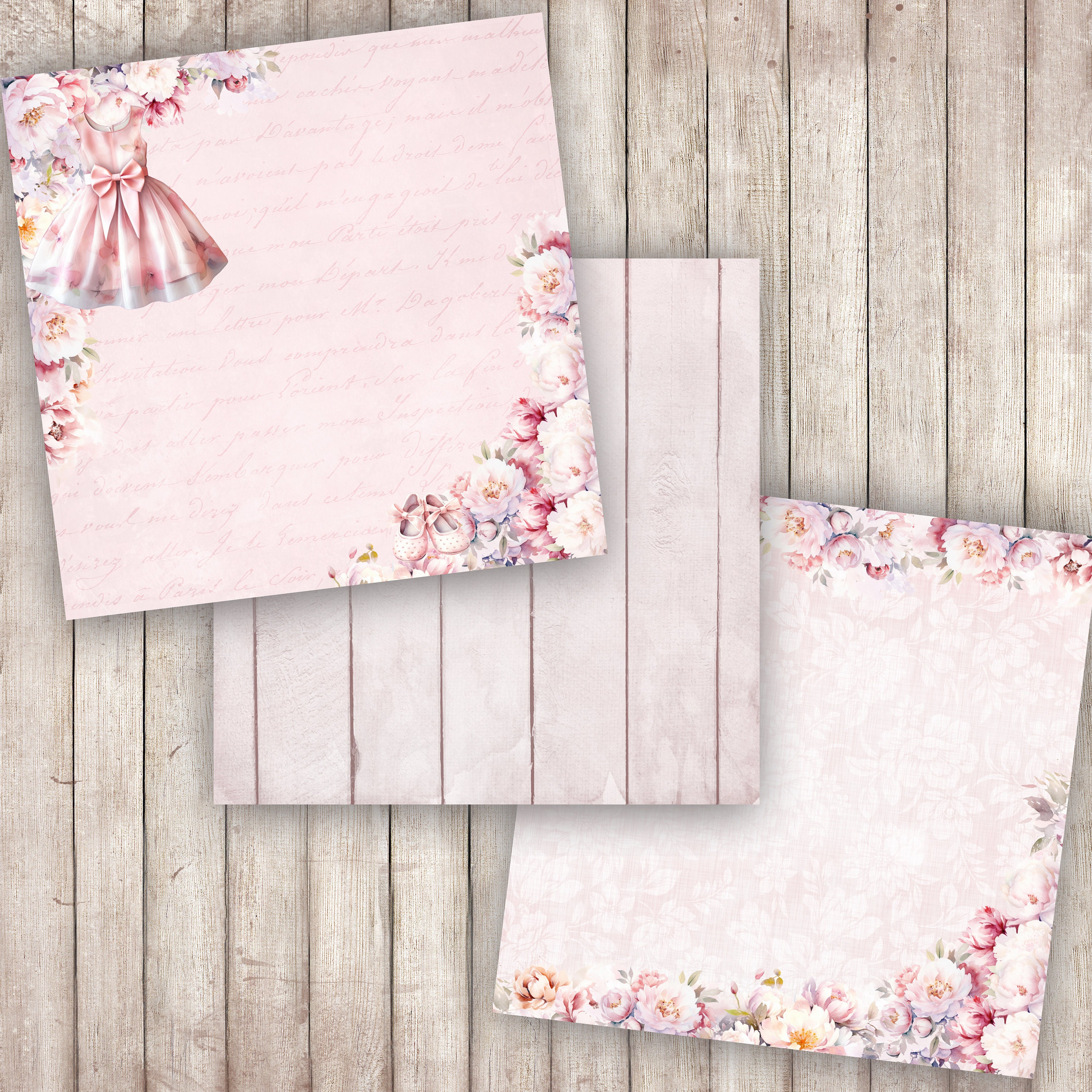 Welcome Baby Girl Digital Paper Scrapbook Background Children Blusht ...