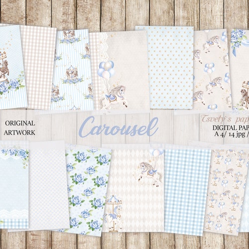 Baby Boy Digital Paper Blue Baby Shower Background Baby Boy - Etsy