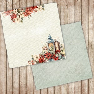 Traditional Christmas Digital Paper Tree Scrapbook Winter Knitten ...