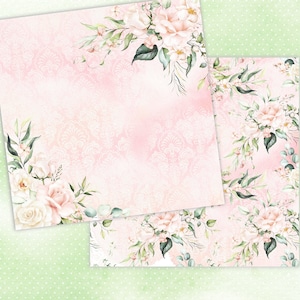 Wedding Digital Paper, Seamless Flower Pattern, Blush Floral Wallpaper ...