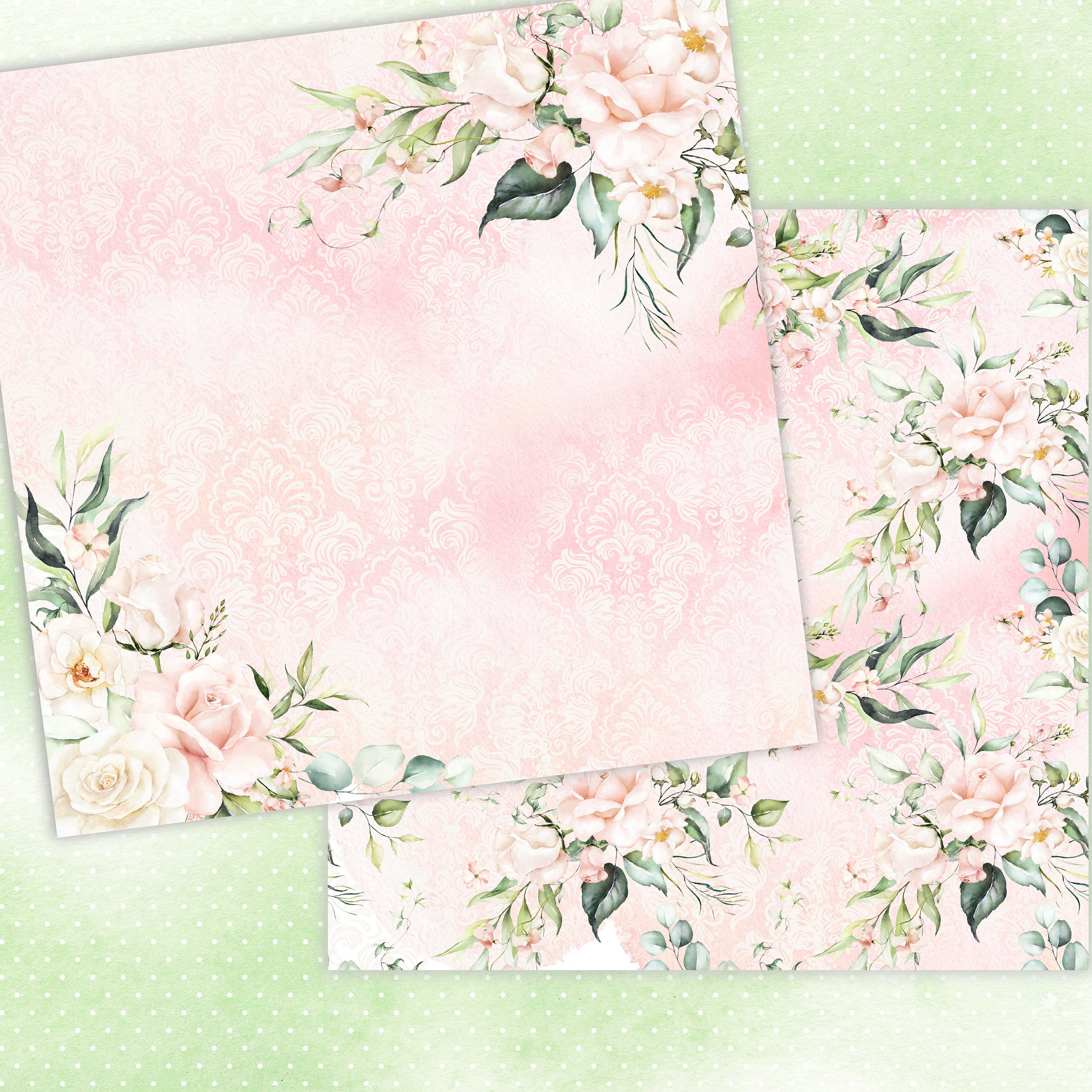 Wedding Digital Paper Seamless Flower Pattern Blush Floral - Etsy