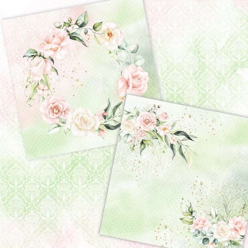 Wedding Digital Paper, Seamless Flower Pattern, Blush Floral Wallpaper ...