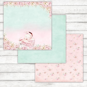Baby Girl Digital Paper Sweet Baby Scrapbook Background Children Blush ...