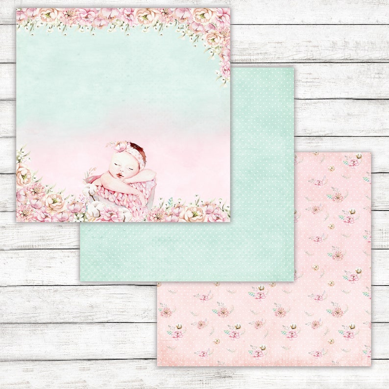 Baby Girl Digital Paper Sweet Baby Scrapbook Background Children Blush ...