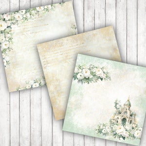 Wedding Floral Designer Paper Floral Scrapbook Green and Gold Love ...