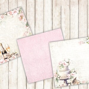 Wedding Digital Paper, Blush Floral Wedding Printable, Wedding ...