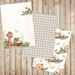 Watercolor Cute Woodland Digital Paper Pack, Bear, Fox, Rabit,baby ...
