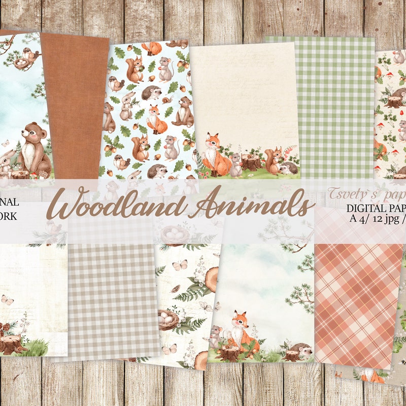 Digital Paper Animal - Etsy
