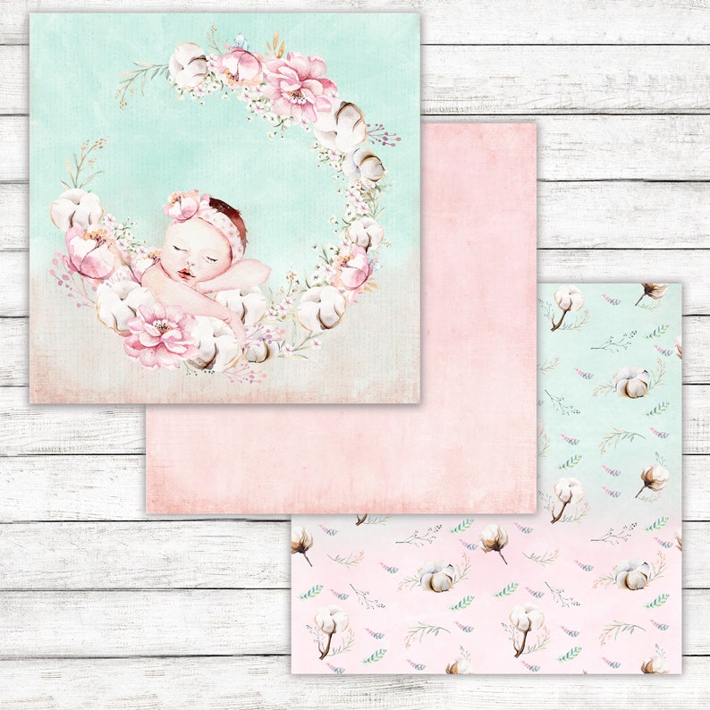 Baby Girl Digital Paper Sweet Baby Scrapbook Background Children Blush ...