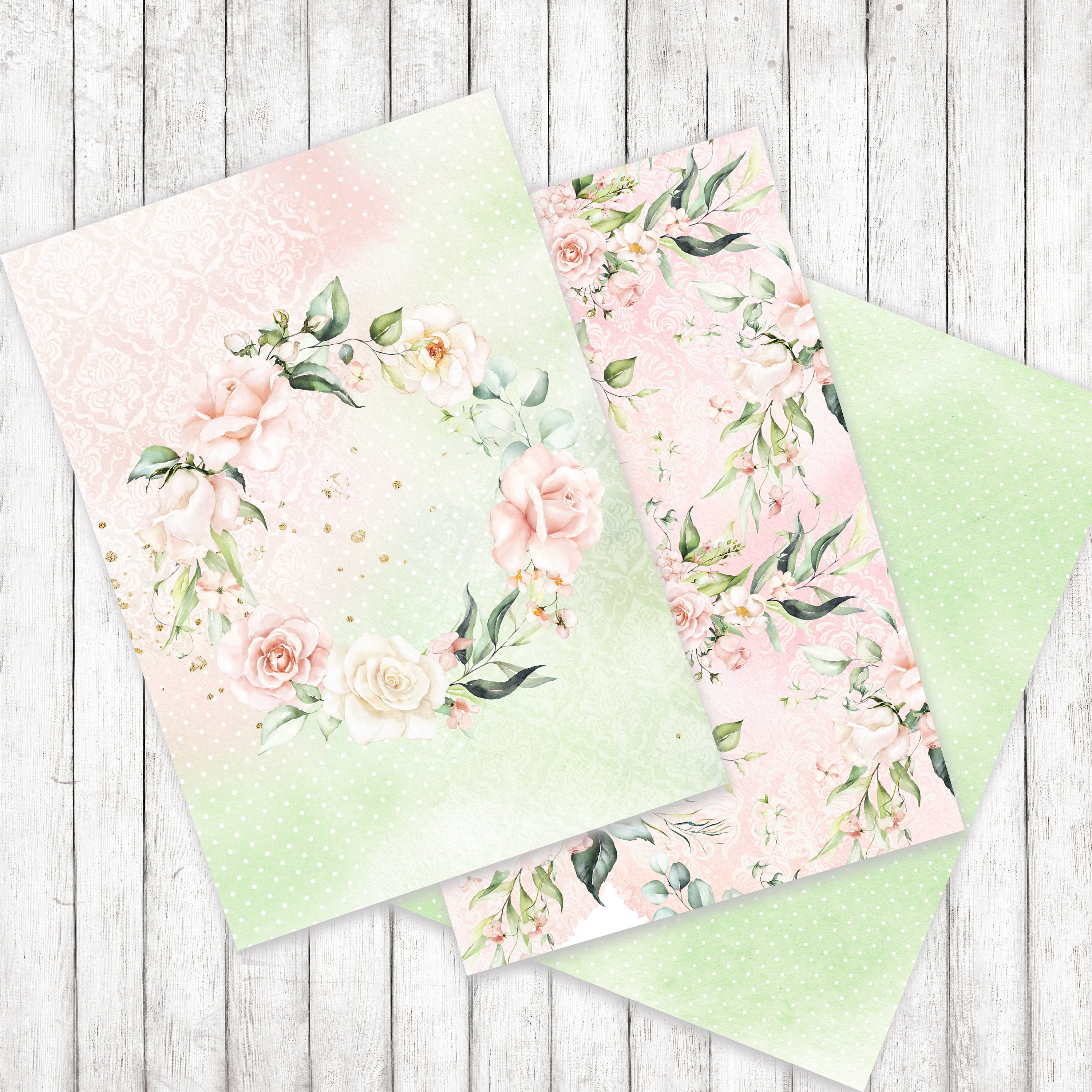 Wedding Digital Paper Seamless Flower Pattern A4 Blush - Etsy