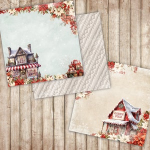 Traditional Christmas Digital Paper Tree Scrapbook Winter Knitten ...