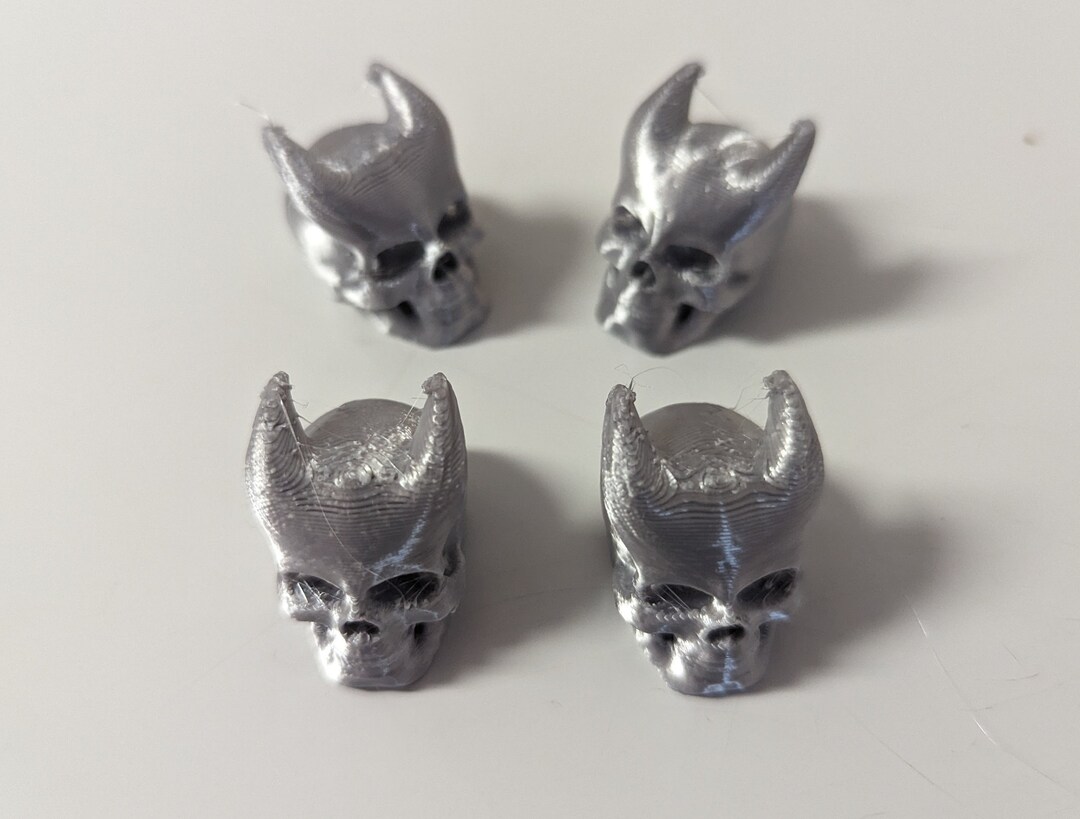 Slim Horned Skull Valve Stem Caps set of 4 or 5 - Etsy