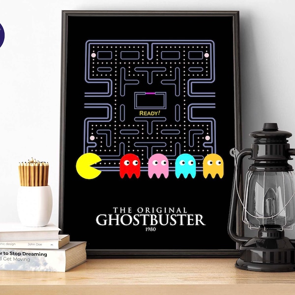 Retro Pacman Poster - Etsy