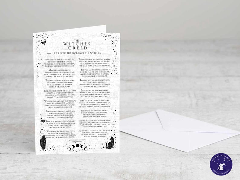 The Witches Creed Inspired - Prints, Poster, Greetings Card, Framed ...