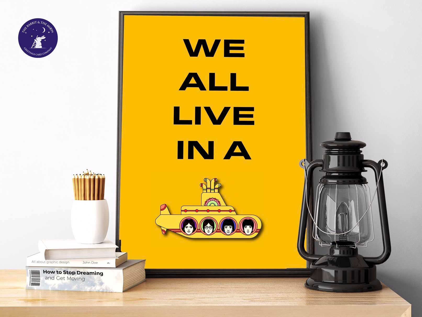 The Beatles Inspired We All Live in a Yellow Submarine - Etsy UK