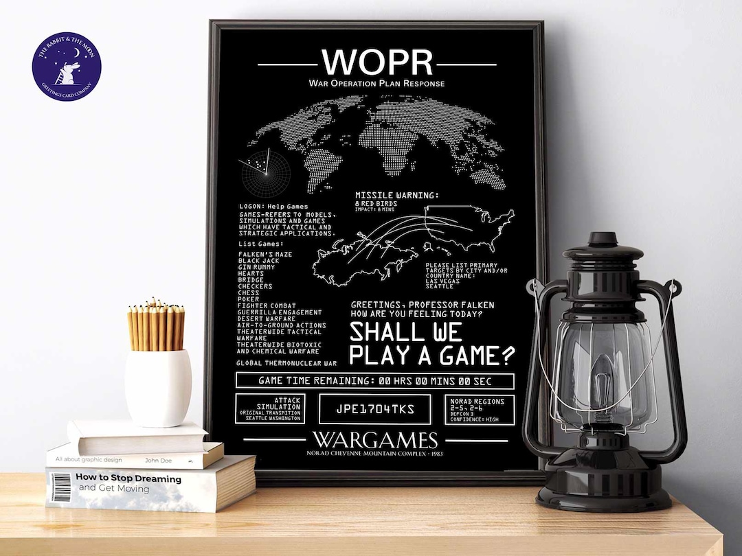 War Games Inspired Design - Shall We Play a Game?- A4 Prints, Framed ...