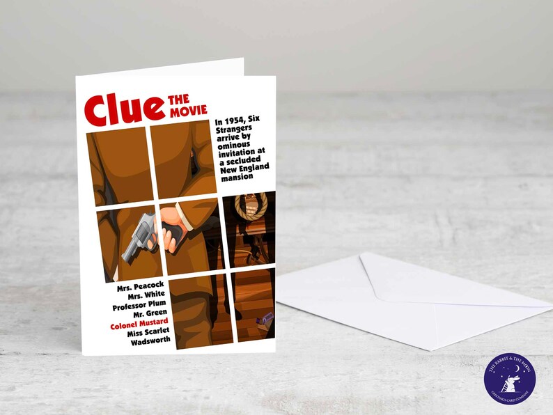 Clue the Movie Inspired Poster - Six Strangers - Greetings Card, A4/A3 ...