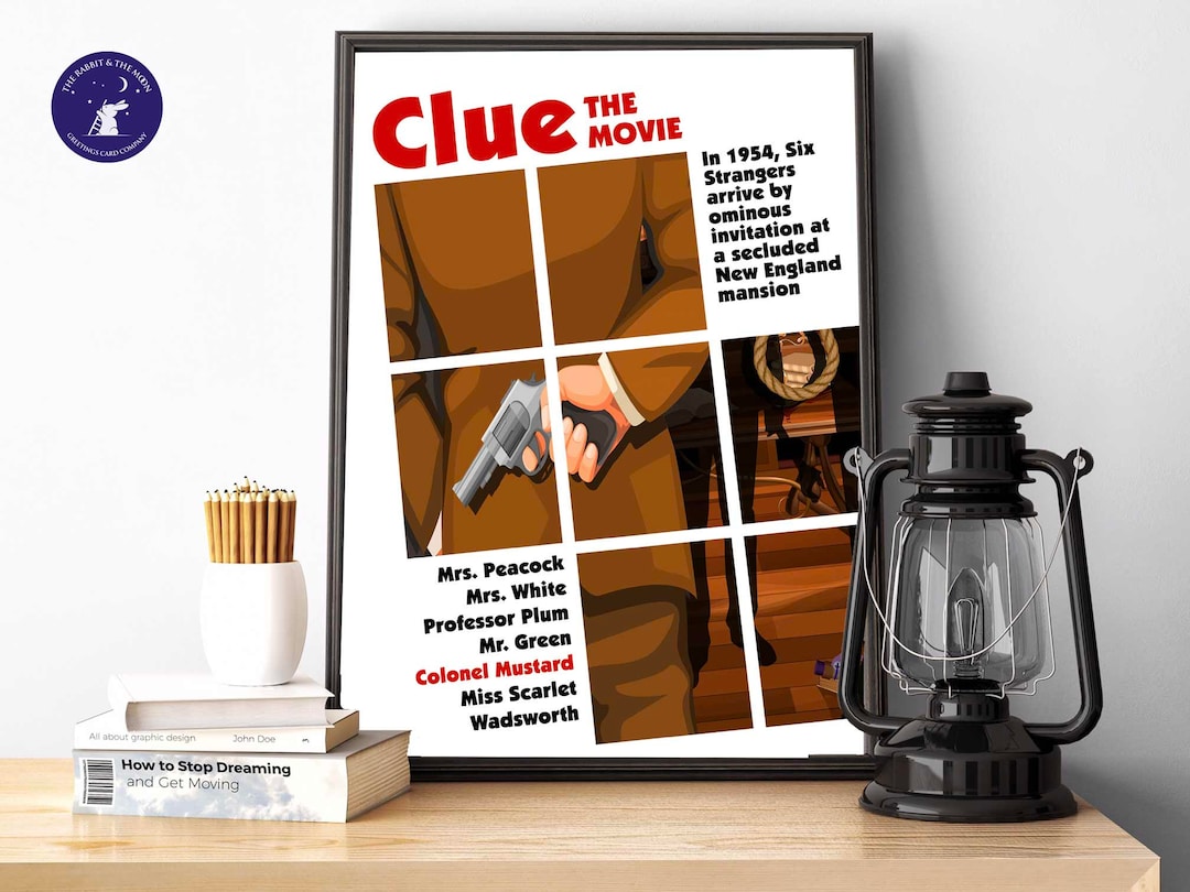 Clue the Movie Inspired Poster - Six Strangers - Greetings Card, A4/A3 ...