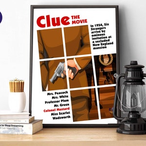 Clue the Movie Inspired Poster - Six Strangers - Greetings Card, A4/A3 ...