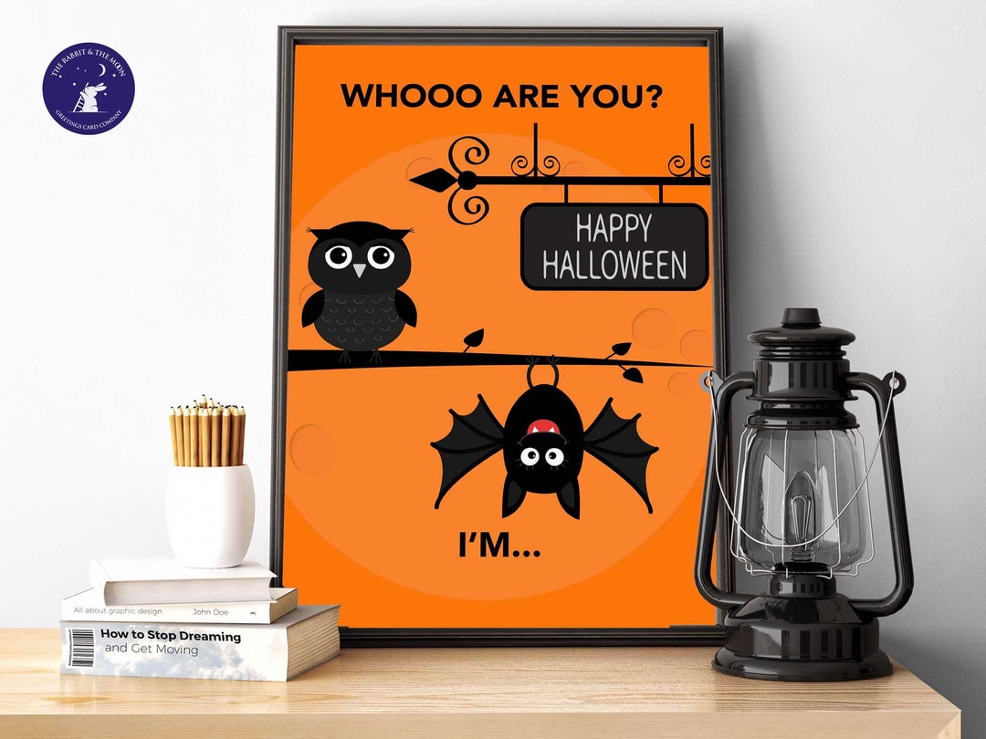 Whooo Are You? - Greetings Cards, Halloween Poster, A4 Prints, Framed ...