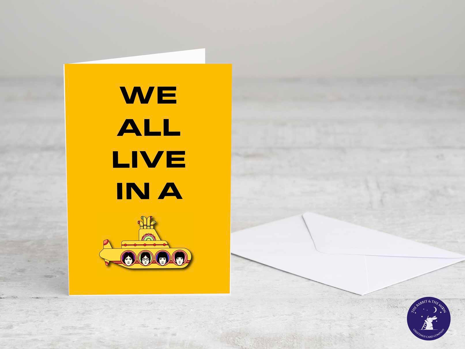 The Beatles Inspired We All Live in a Yellow Submarine - Etsy UK