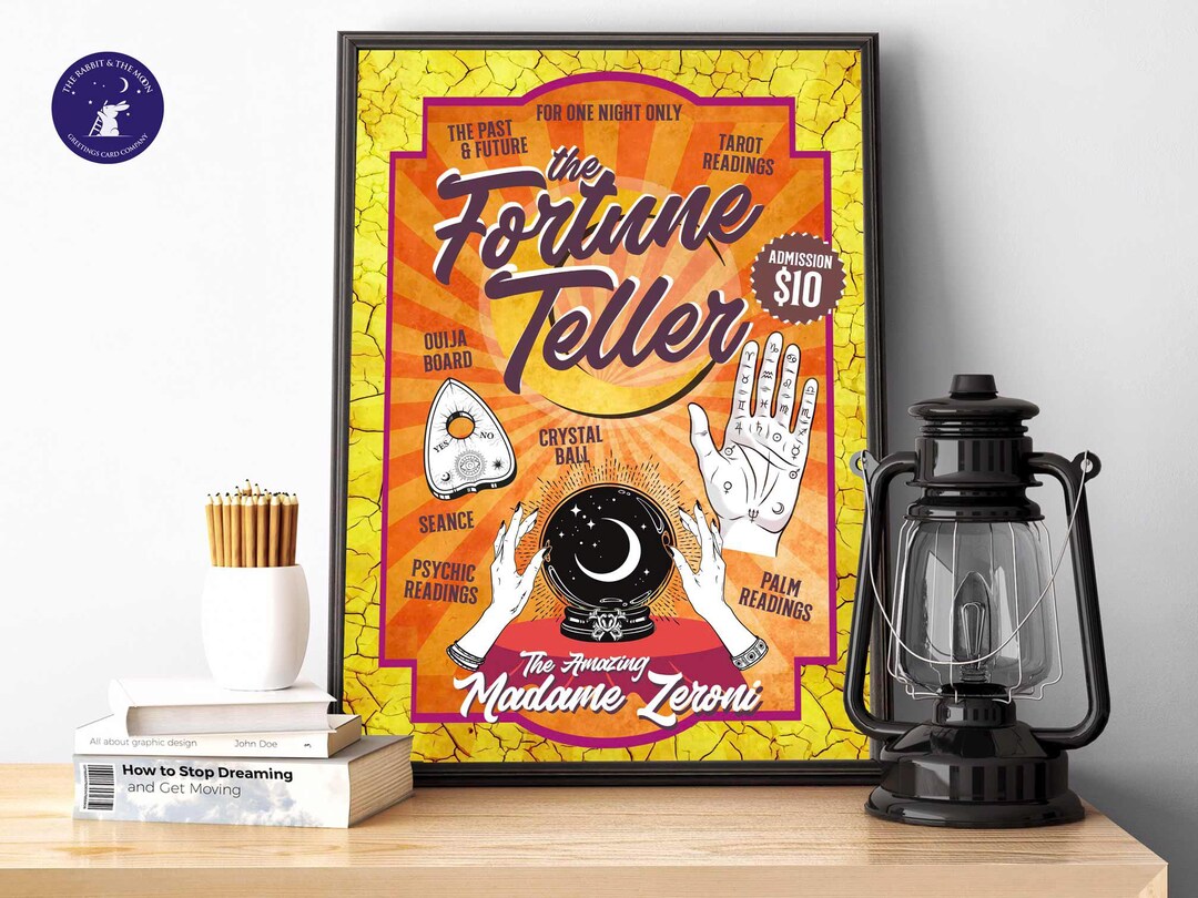 The Fortune Teller - Poster, A4 A3 Print, Framed Print, Greetings Card ...