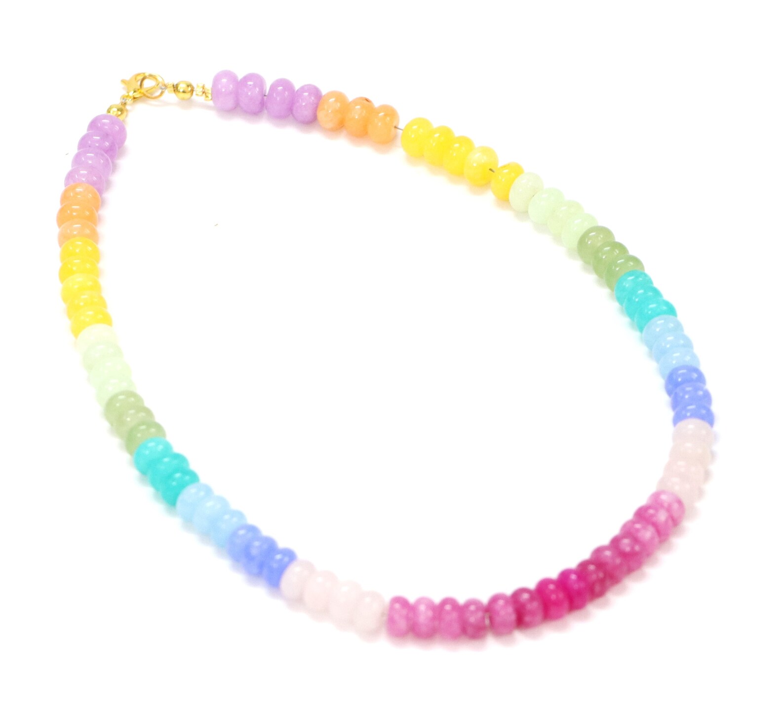 Beautiful Candy Color Quartz Smooth Rondelle Beads Necklace, AAA 7-8mm ...