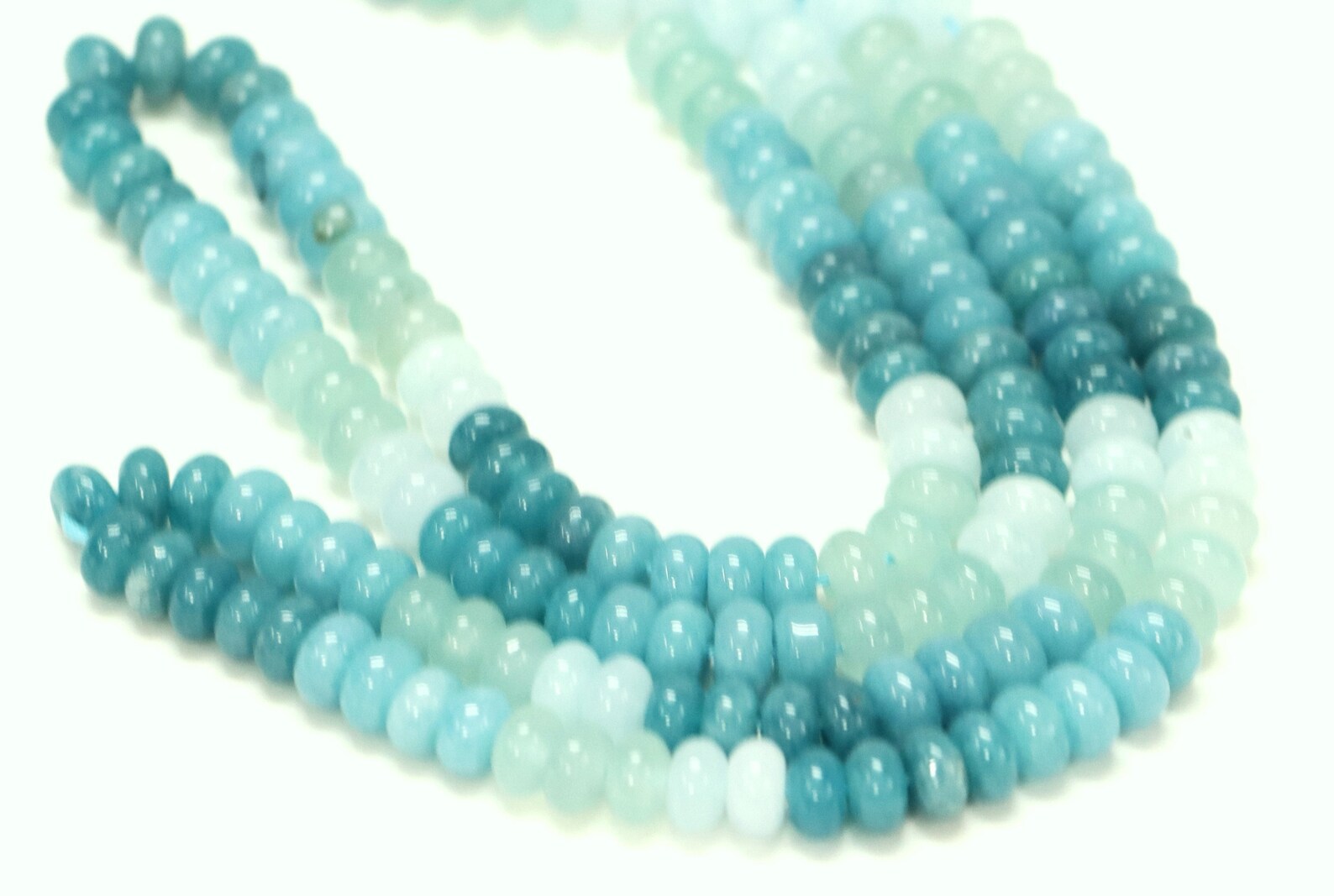 Neon Blue Quartz Beads: AAA Smooth Rondelle Gemstone, 7-8mm - Etsy