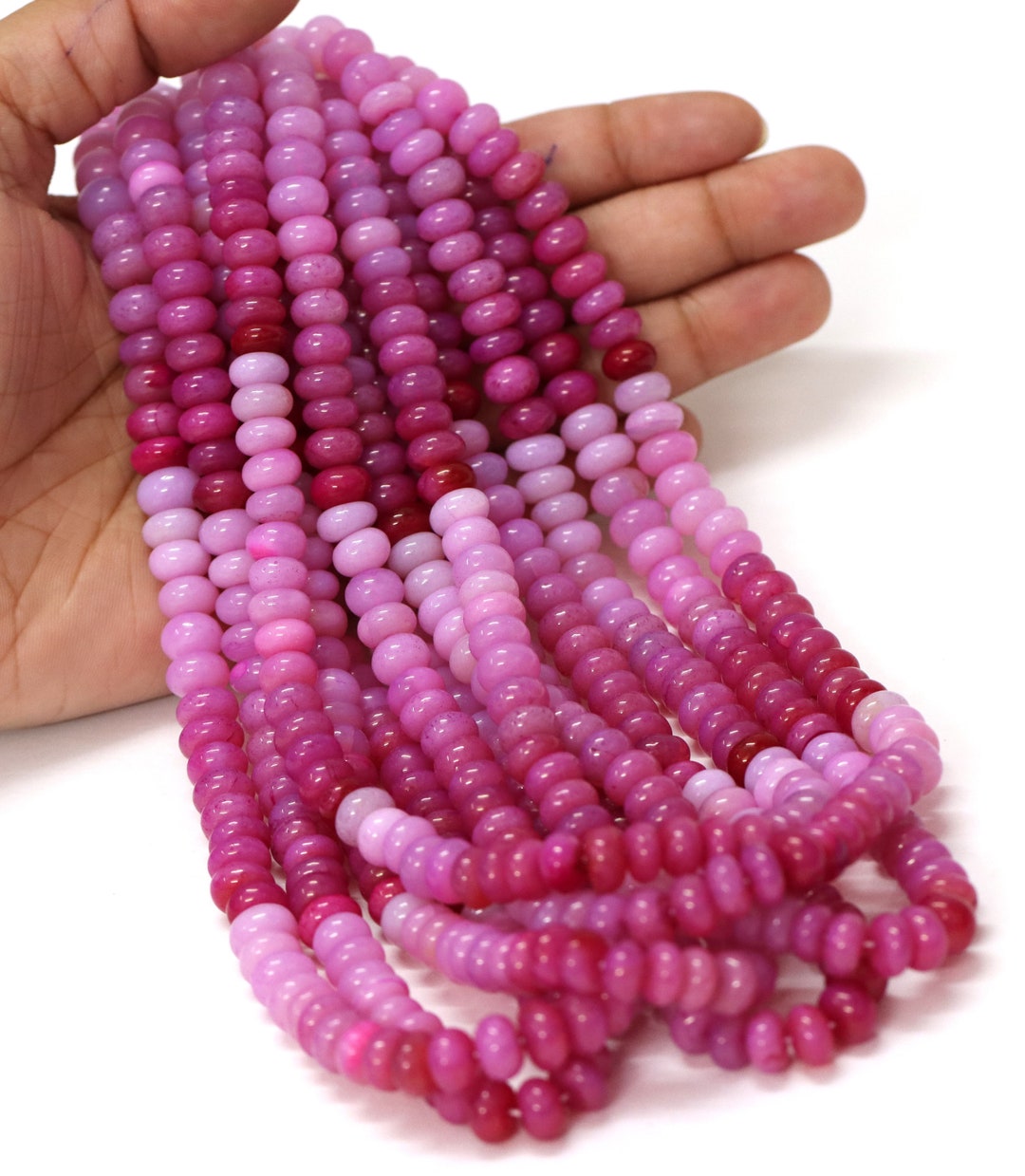 Beautiful Red Wine Shaded Opal Smooth Rondelle Shape Beads, 7- 9mm Red ...