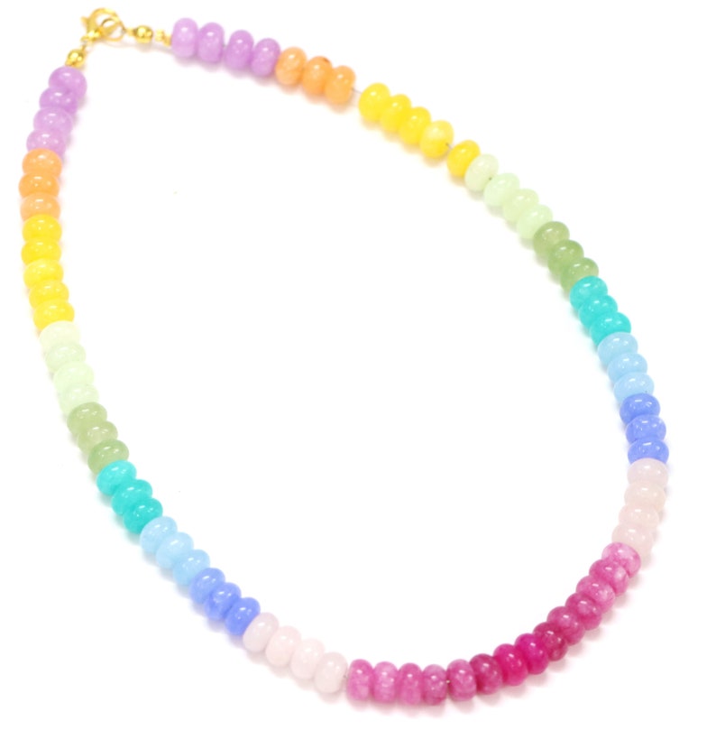 Beautiful Candy Color Quartz Smooth Rondelle Beads Necklace, AAA 7-8mm ...
