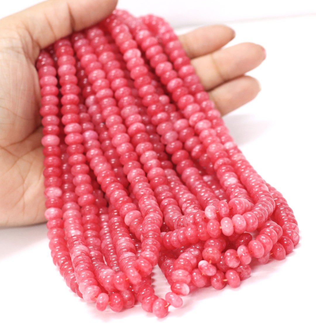 Beautiful Red Color Quartz Smooth Rondelle Shape Beads, 15inch 7-8mm ...