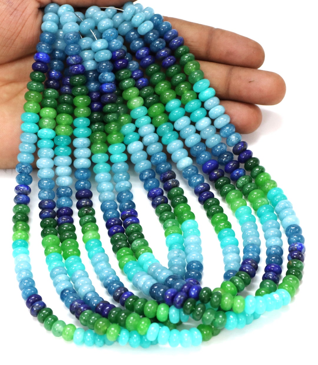 Beautiful Beach Color Shaded Quartz Smooth Rondelle Shape Beads, 7-8 Mm ...