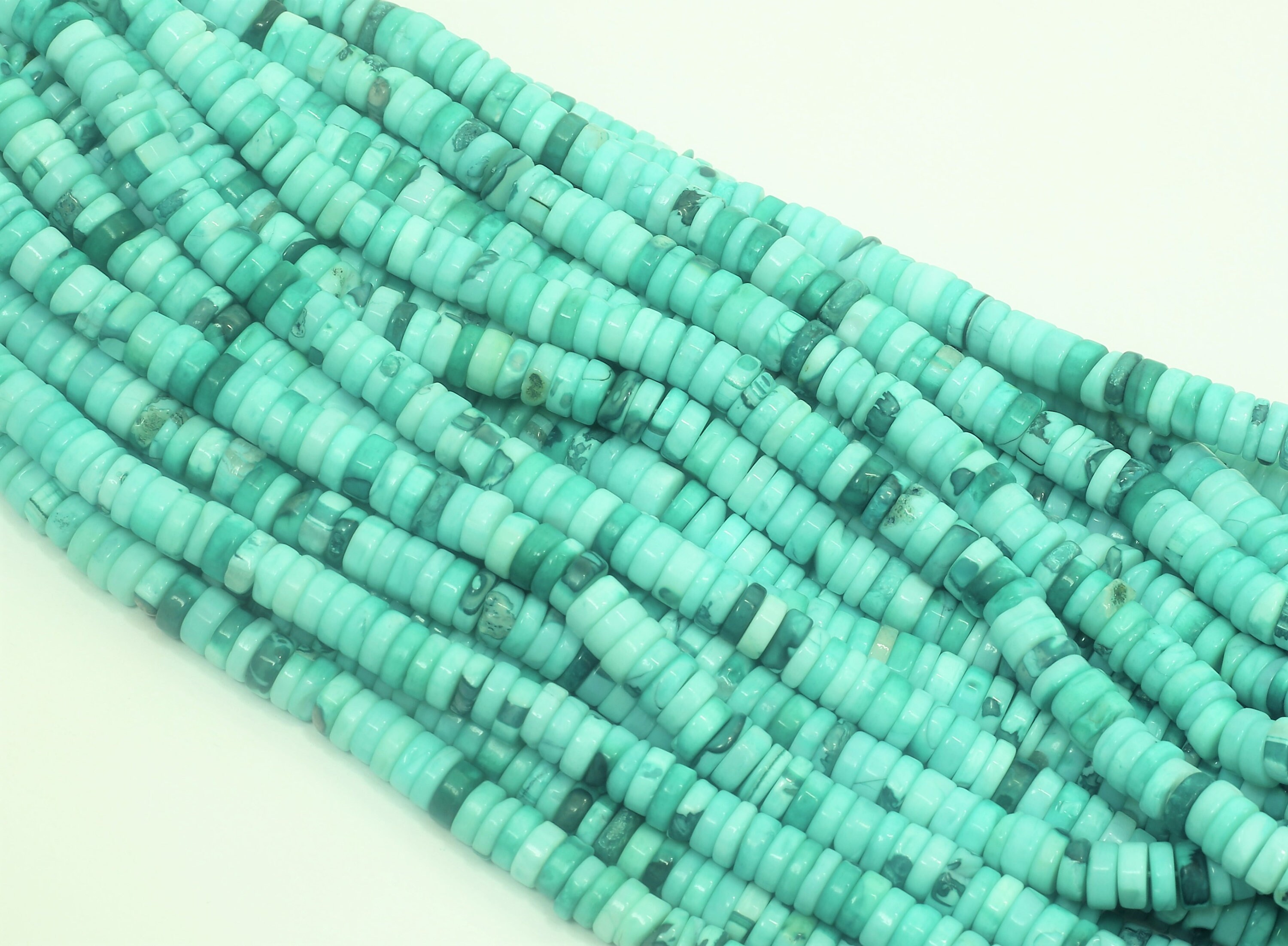 Beautiful Sea Blue Dot Opal Smooth Tyre Shape Beads 16 - Etsy