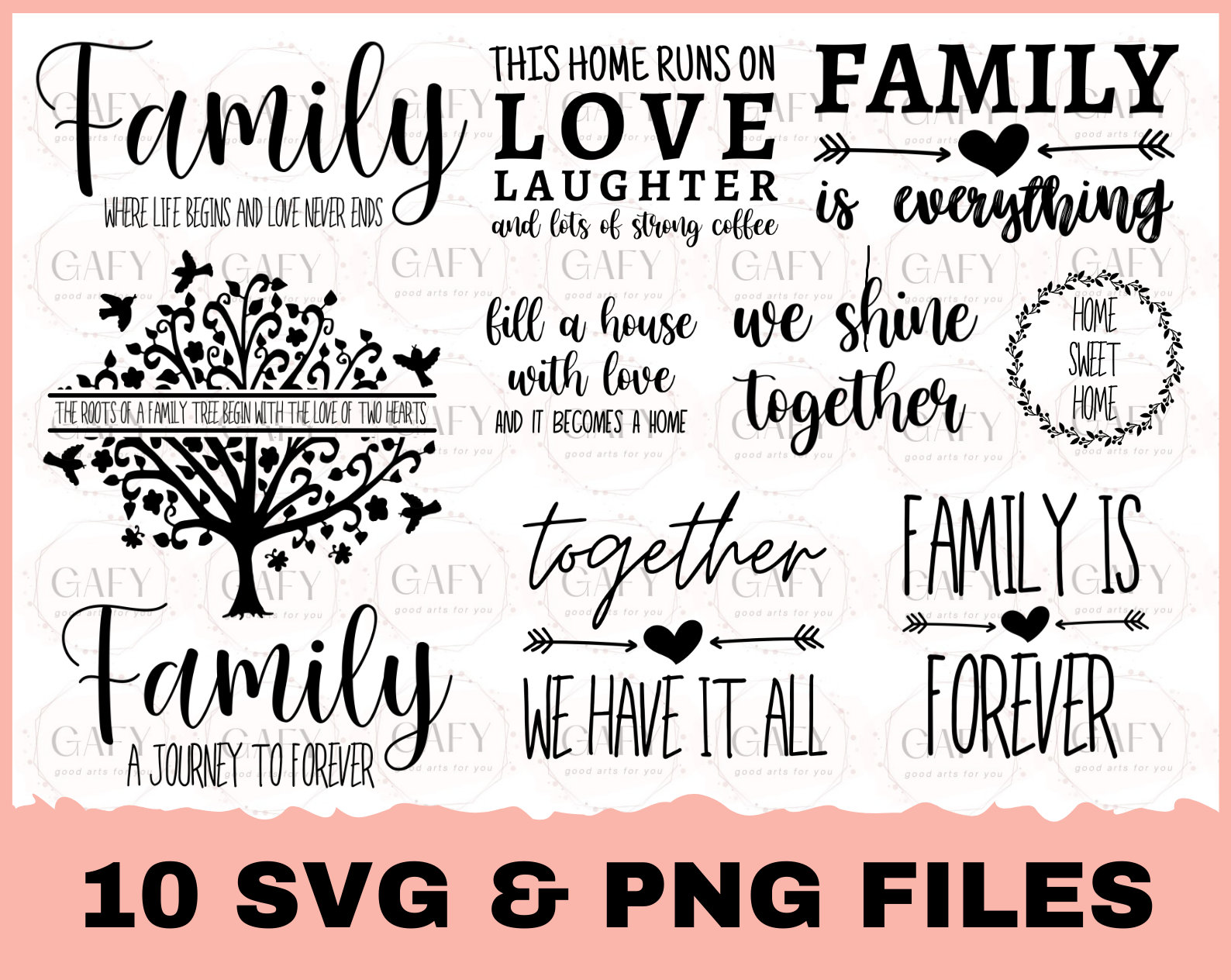 Family Quotes SVG Bundle, Family Sign, Home Decor Svg, Cut File Cricut ...