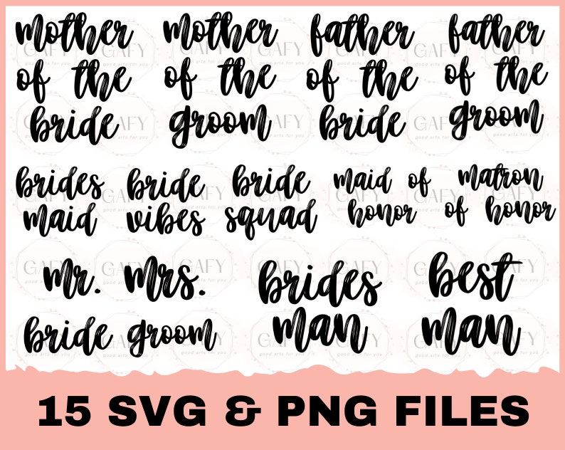 Wedding Svg Bride Svg Wedding Svg Files Bridesmaid Svg Mr - Etsy