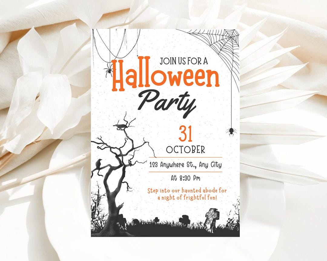 Editable Halloween Birthday Invitation, Halloween Ghost Invitation ...