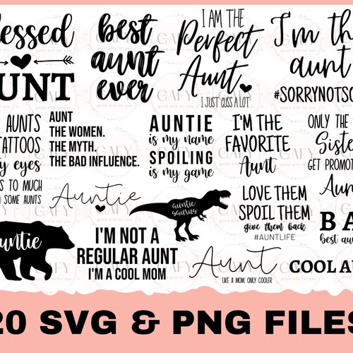 Aunt SVG Quotes Aunt Svg Bundle Aunt Svg Best Auntie Ever - Etsy