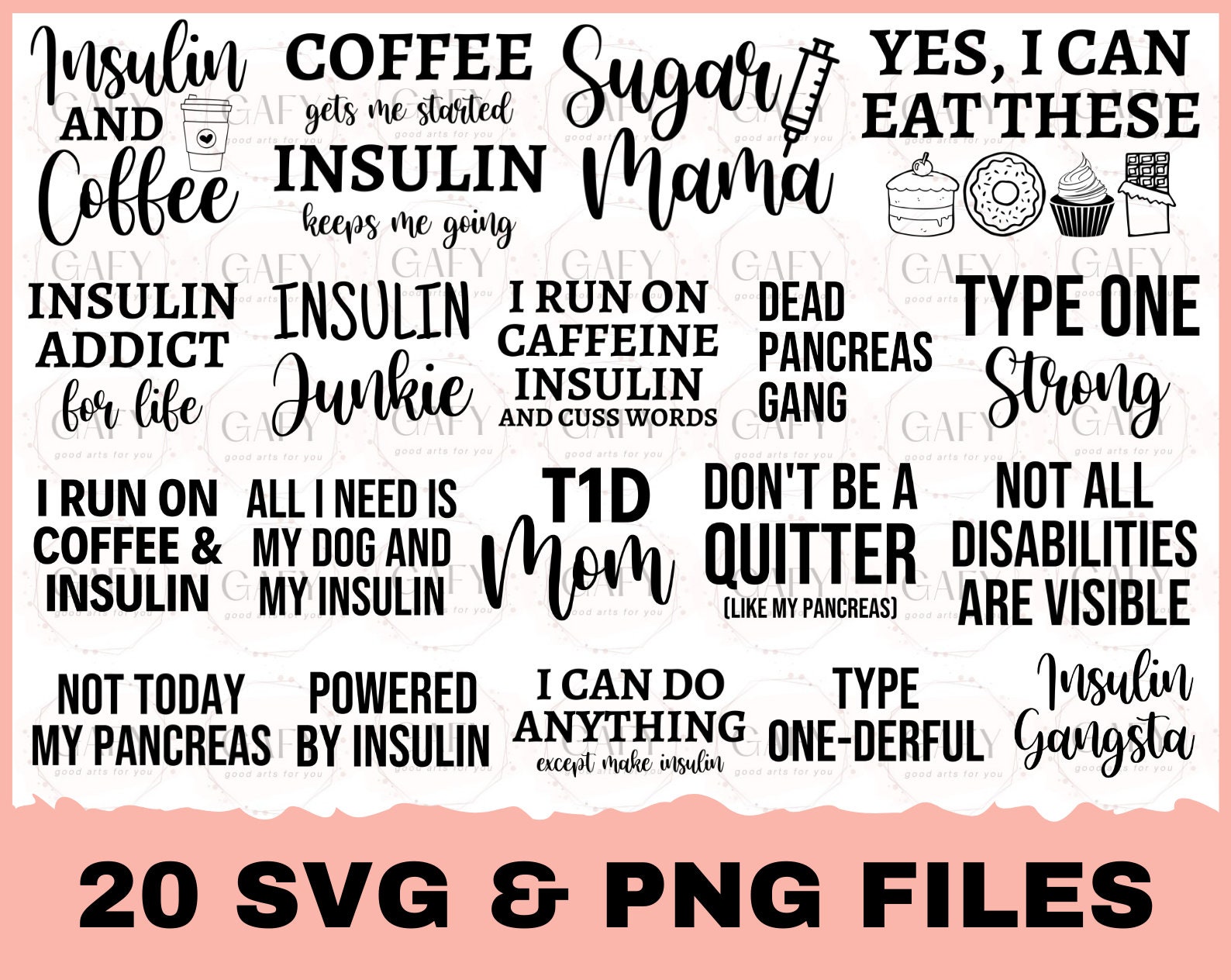 Funny Diabetes Svg Bundle, Type 1 Diabetes Svg, Gift for Diabetic ...