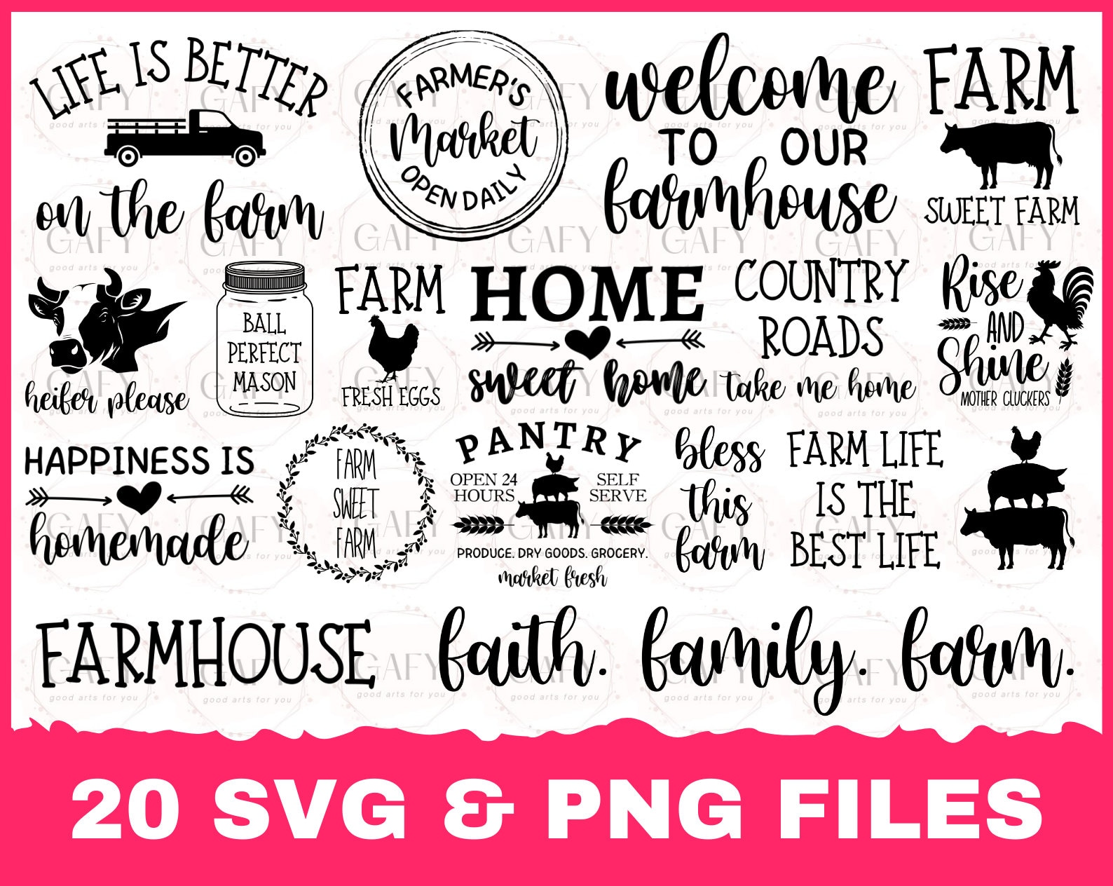 Farm Svg Bundle, Farmhouse Svg Bundle, Farm Life Svg, Farm Svg Designs ...