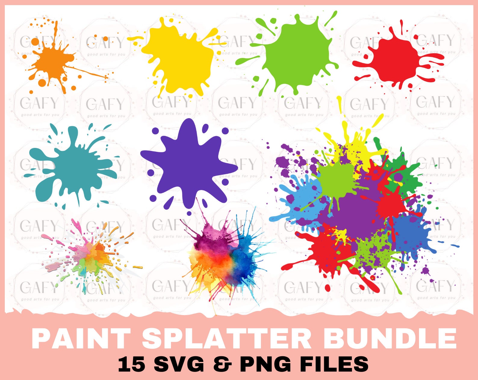 Paint Splatter SVG Bundle Paint Splats Svg Paint Svg Clipart | Etsy