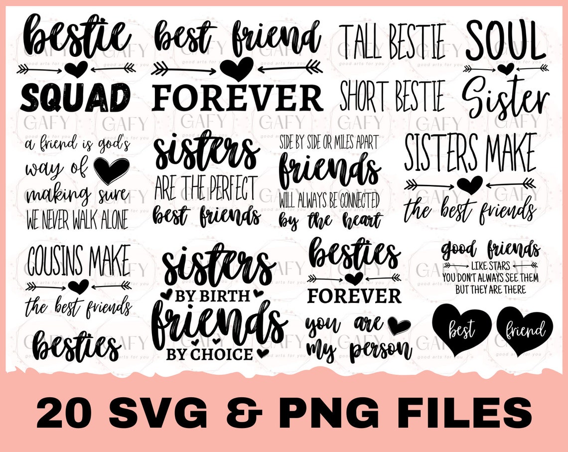Best Friends SVG Bundle, Friendship Quotes SVG Cut Files, Sisters Svg ...
