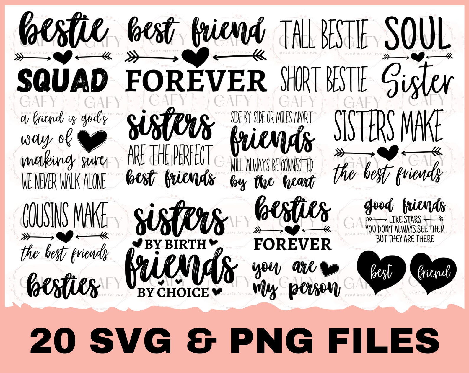 Best Friends Svg Bundle Friendship Quotes Svg Cut Files Etsy