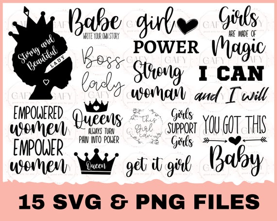 Girl Power Svg Bundle Inspirational Svg Motivational Svg | Etsy
