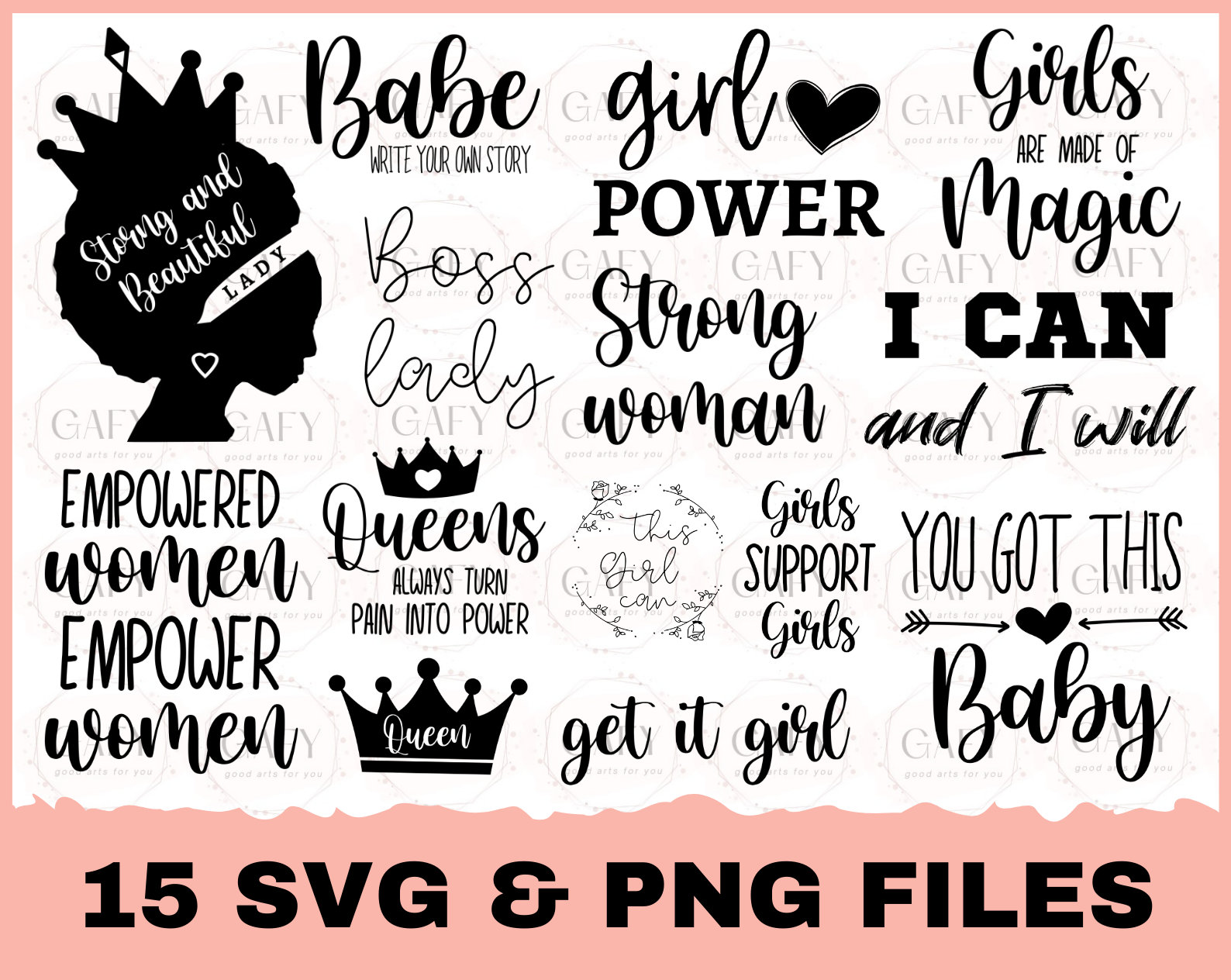 Girl Power Svg Bundle, Inspirational Svg, Motivational Svg, Women ...