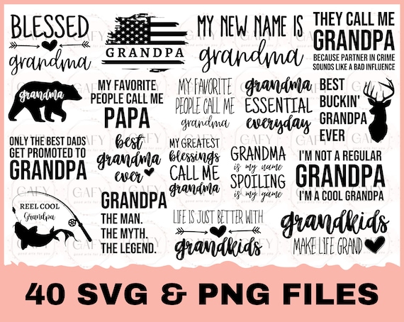 Grandparents Big Bundle SVG Cut Files Grandparents Vector | Etsy