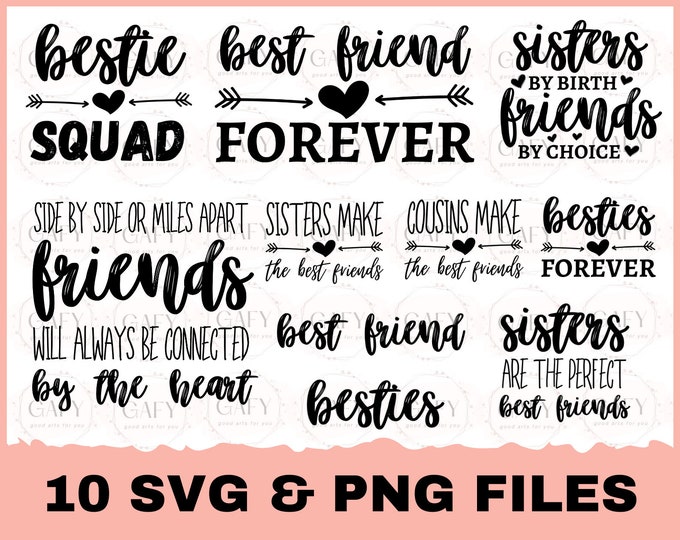 Besties Svg, Besties Heart Svg, Digital Download, Silhouette Cut File ...