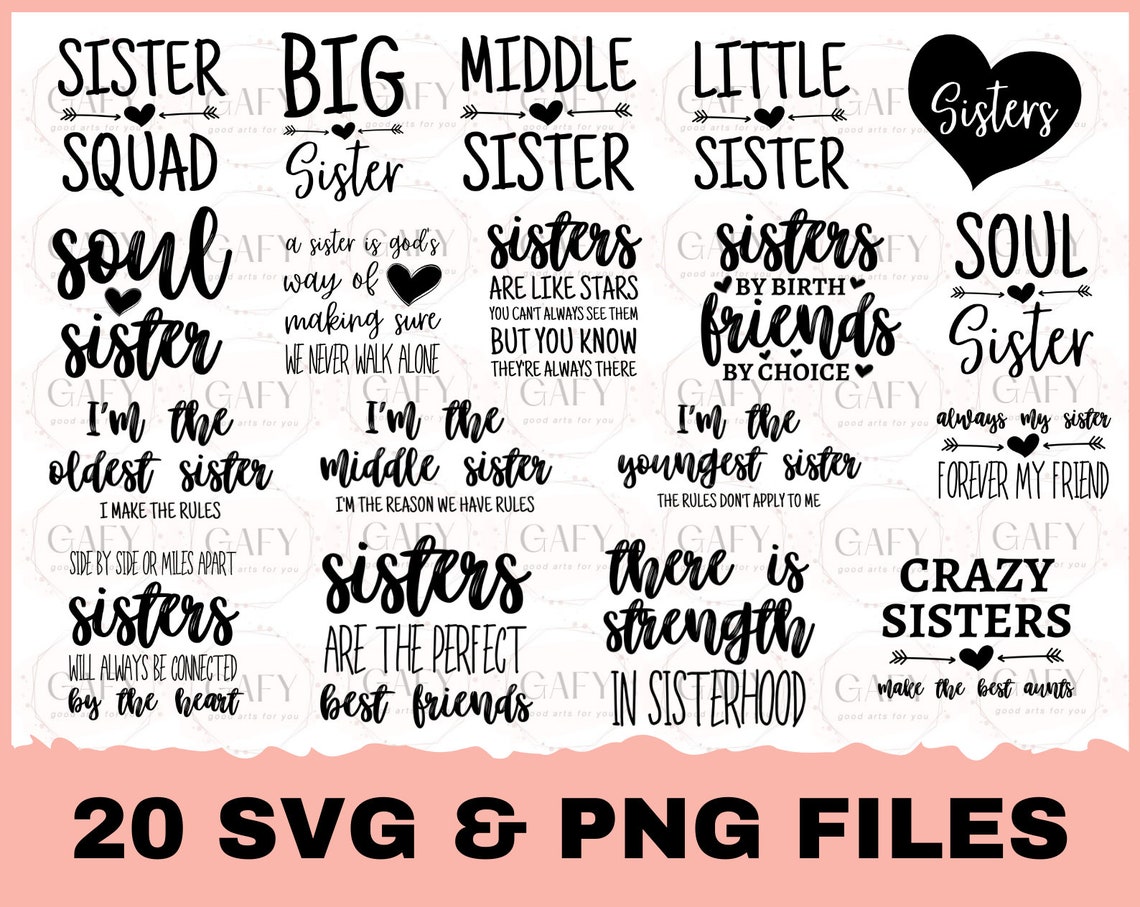 Sister Svg Bundle, Sisterhood, Sisters Forever, My Bestfriend, Family ...