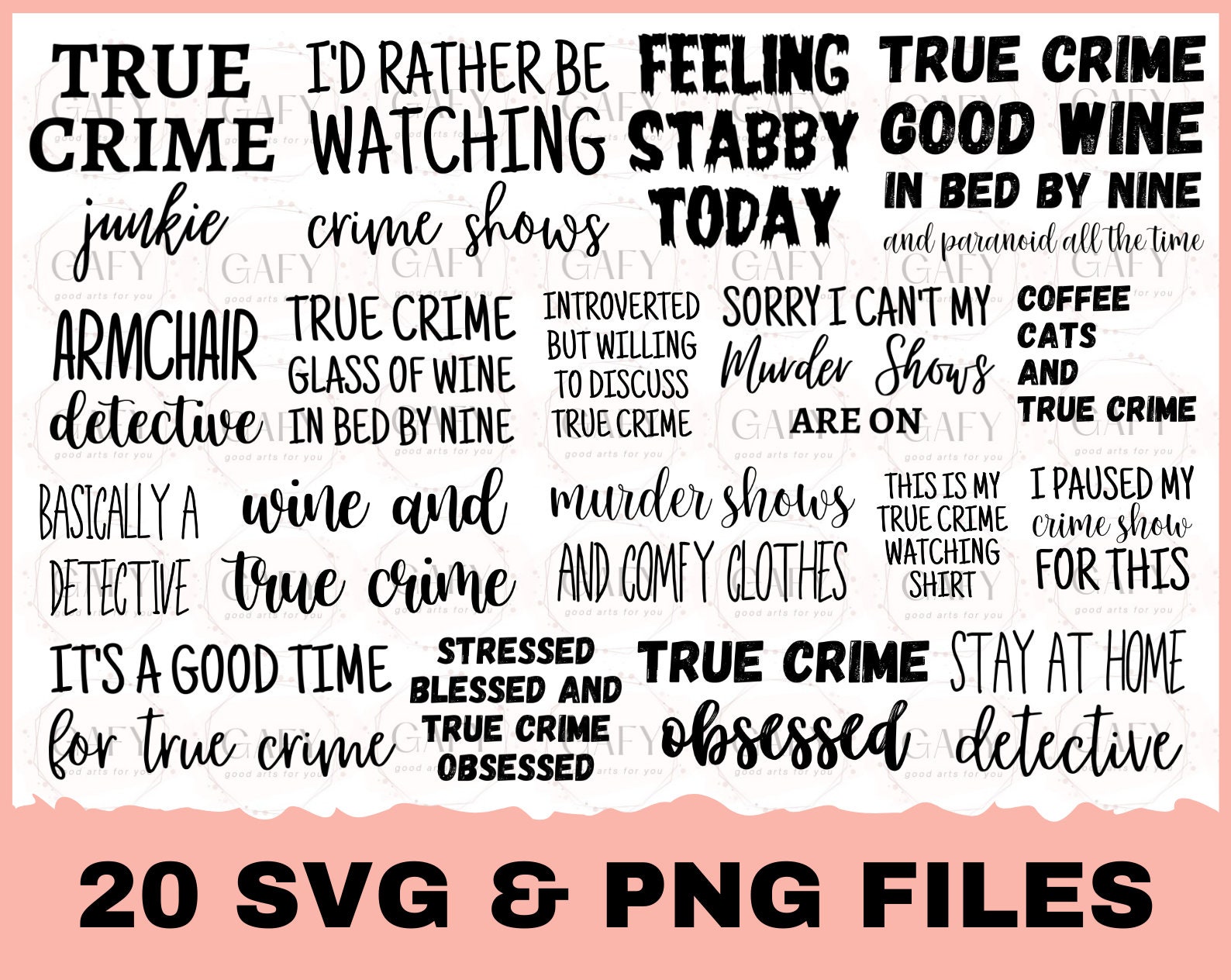 True Crime Bundle Svg True Crime Cut Files Funny Svg Murder - Etsy
