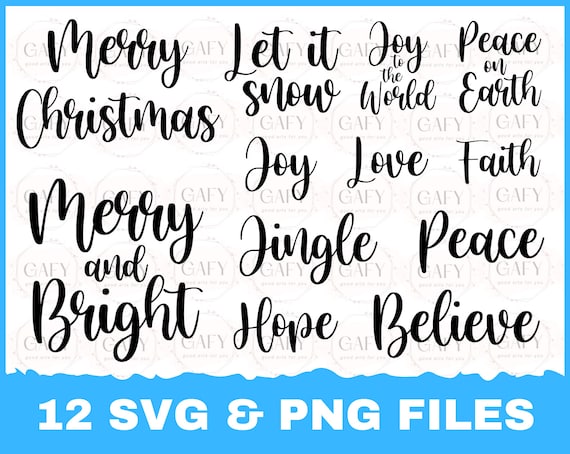 Christmas Svg Bundle Christmas Words Ornament SVG Bundle | Etsy