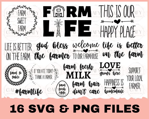 Farm Life SVG Bundle Farmhouse SVG Cut Files Farm Saying Svg - Etsy